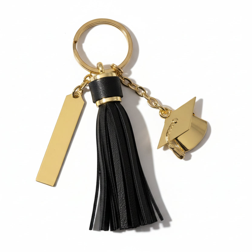 Personalized Graduation Tassel Keychain with Engraved Name Plate – Cla ...